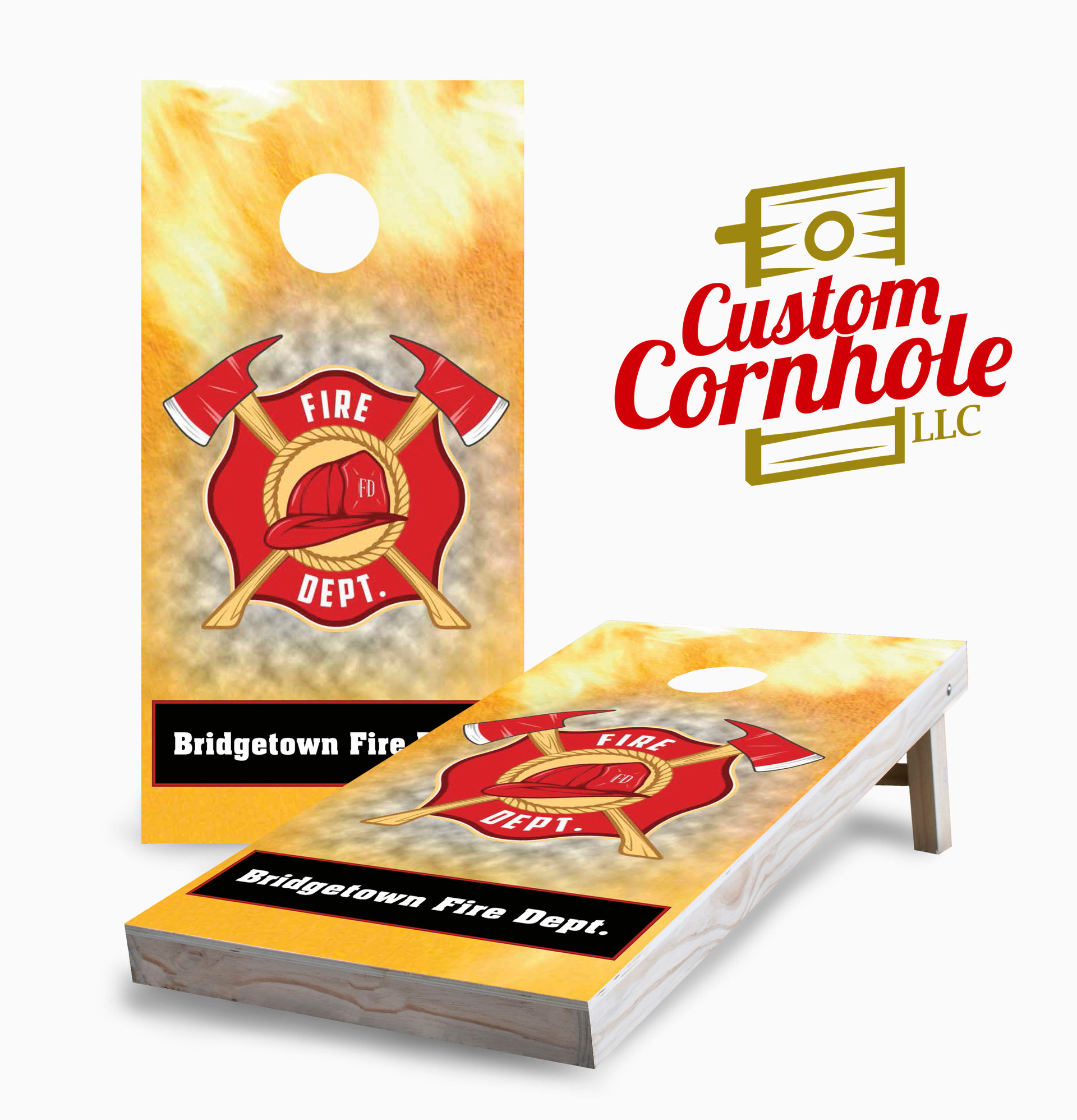 Personalized Fire Department Cornhole Set with Bags - Custom Cornhole, LLC