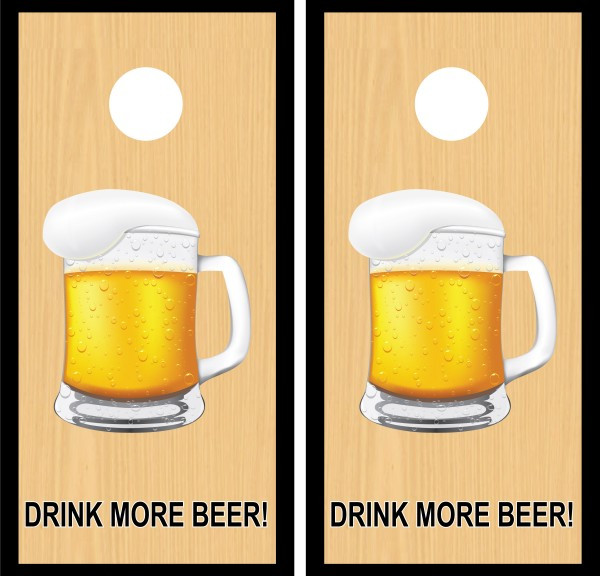 Drink More Beer Mug Cornhole Wraps - Set of 2 - Custom Cornhole, LLC