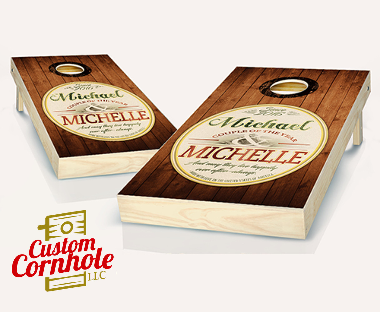 Wedding Tree Carving Cornhole Set with Bags - Custom Cornhole, LLC