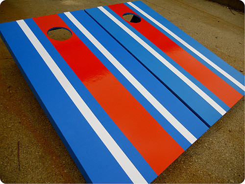 Striped Cornhole Set with Bags - Custom Cornhole, LLC