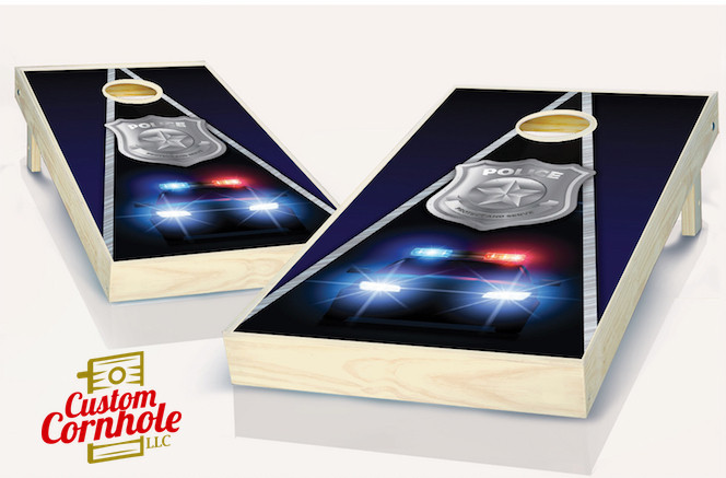 Police Triangle Cornhole Set with Bags - Custom Cornhole, LLC