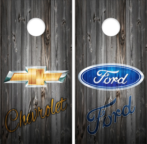 Ford and Chevy Version 2 Cornhole Set with Bags - Custom Cornhole, LLC