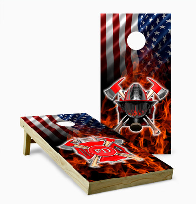 American Firefighter Cornhole Set with Bags - Custom Cornhole, LLC