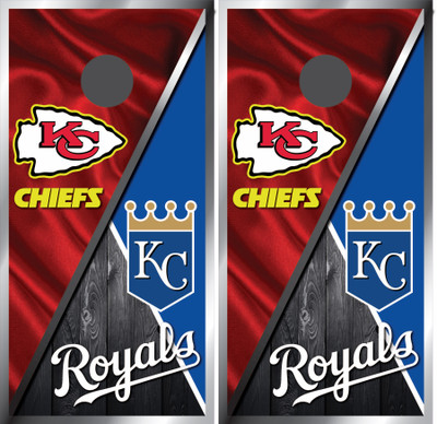 Kansas City Chiefs and Kansas City Royals Cornhole Wraps - Set of 2 ...
