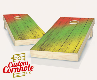 Rasta Grain Cornhole Set with Bags - Custom Cornhole, LLC