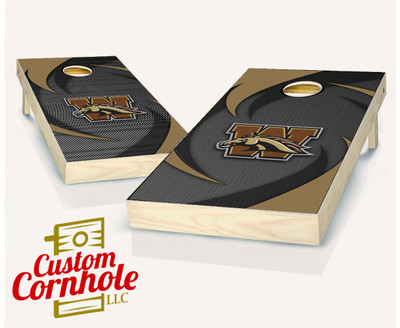 Western Michigan Broncos Swoosh Cornhole Set with Bags - Custom ...
