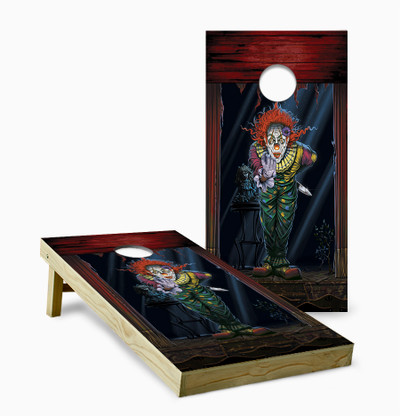 Surprise Clown Cornhole Set with Bags - Custom Cornhole, LLC