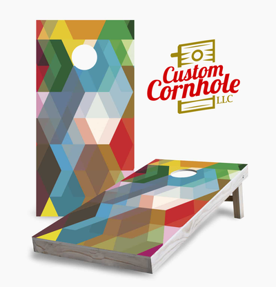Retro Mosaic Cornhole Set with Bags - Custom Cornhole, LLC