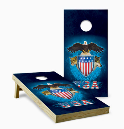 USA Trinity Cornhole Set with Bags - Custom Cornhole, LLC