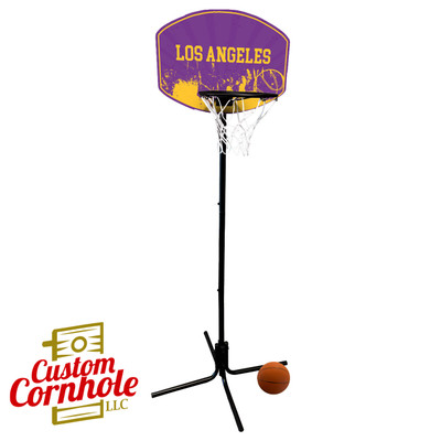 Los Angeles Lakers Standing Basketball Hoop - Custom Cornhole, LLC
