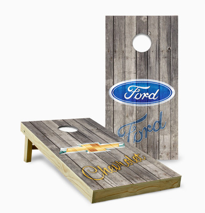 Ford and Chevrolet Version 4 Cornhole Set with Bags - Custom Cornhole, LLC