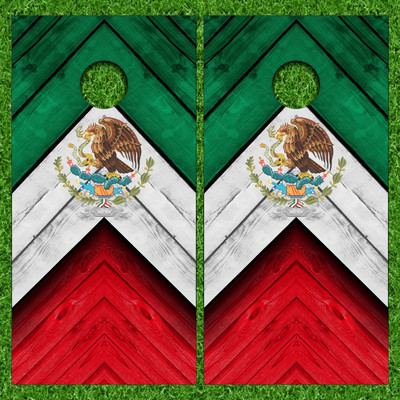 Mexican Flag Version 2 Cornhole Wraps | Set of 2 Cornhole Skins