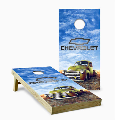 Vintage Chevy Truck Cornhole Set with Bags | Classic Truck Boards