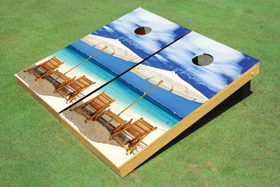 Wonderful Beach Cornhole Set with Bags - Custom Cornhole, LLC