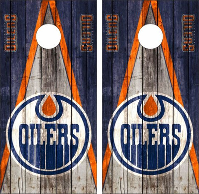 Edmonton Oilers Version 2 Cornhole Wraps - Set of 2 - Custom Cornhole, LLC