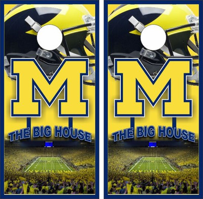 Michigan Wolverines Version 2 Cornhole Wraps - Set of 2 - Custom ...