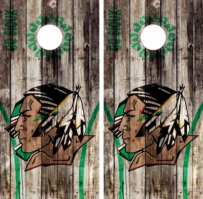 North Dakota Fighting Sioux Version 2 Cornhole Wraps - Set of 2 ...