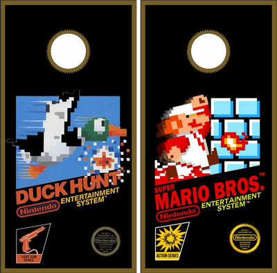 Super Mario Bros. and Duck Hunt Cornhole Wraps - Set of 2 - Custom ...