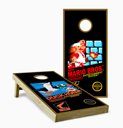 Super Mario Bros. and Duck Hunt Cornhole Set with Bags - Custom ...