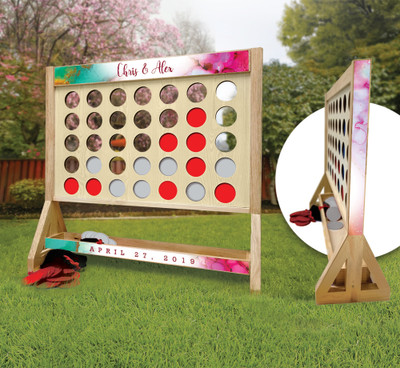 Watercolor Wedding Personalized Giant Connect Four Game - Custom ...