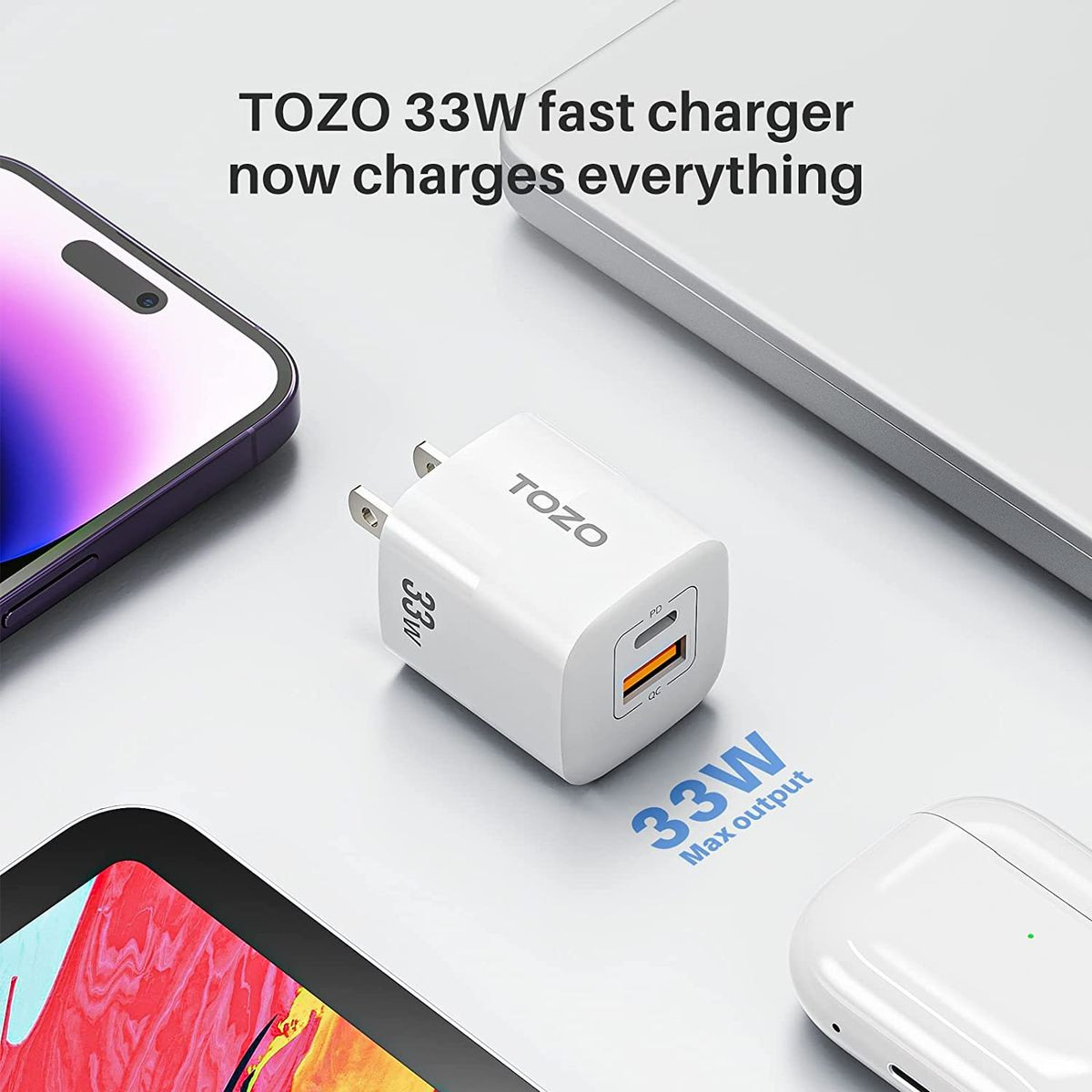 TOZO® C3 USB Type-C Wall Charger, 33W, PD Fast Charge - DailySteals