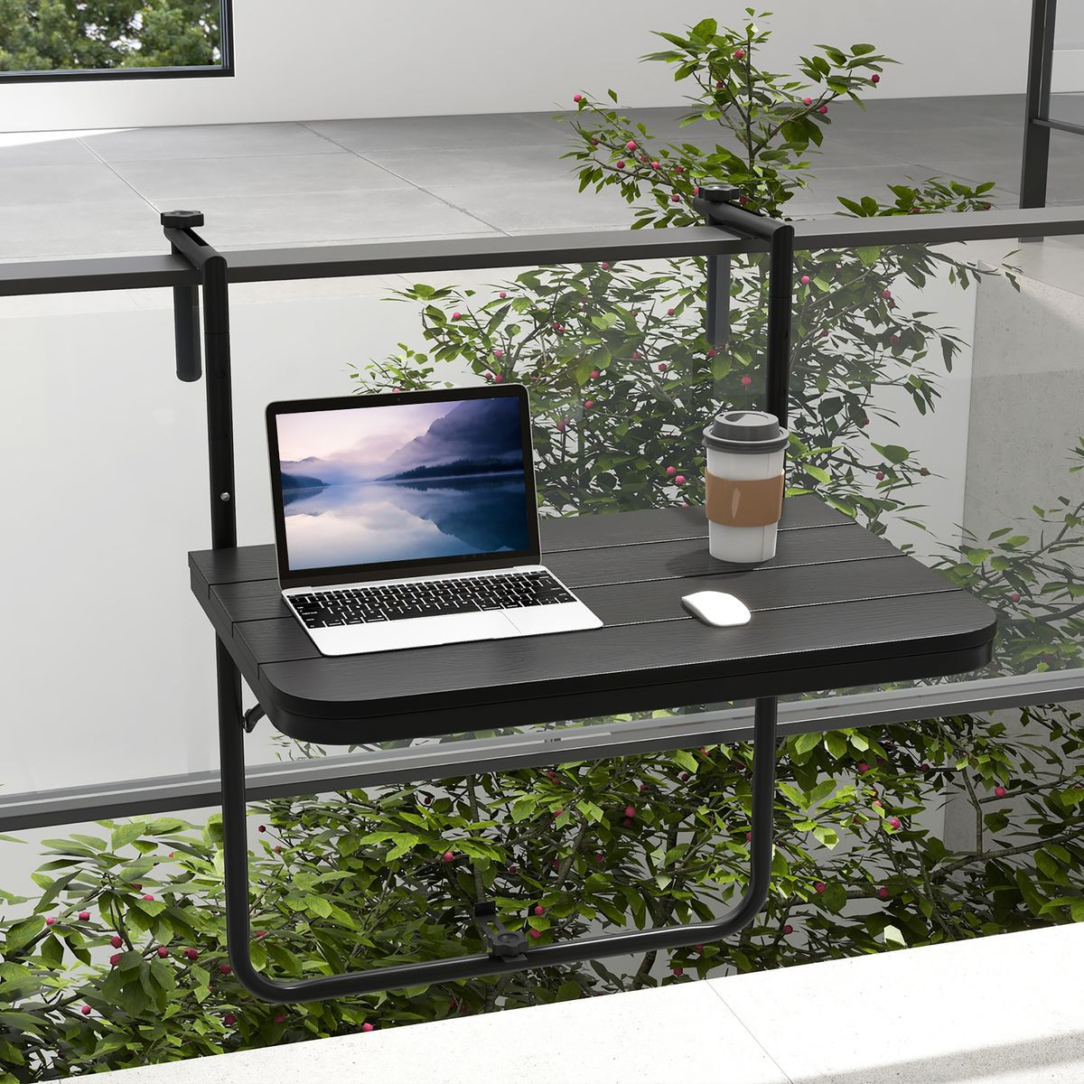 Folding Hanging Table with 3-Level Adjustable Height - DailySteals