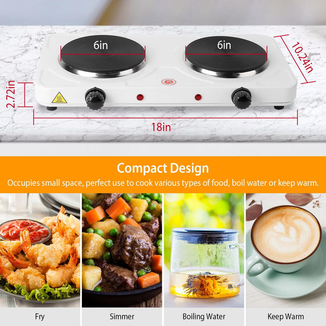 iNova™ 2,000-Watt Portable Dual Burner Stove - DailySteals
