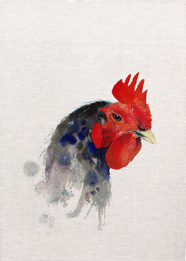 Chicken Face Painting Printed Tea Towel, Made In Australia