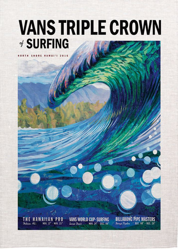 Vans Triple Crown Of Surfing, Printed Tea Towel, Made In Australia