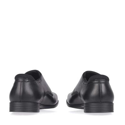 Academy, Black leather boys primary lace-up school shoes