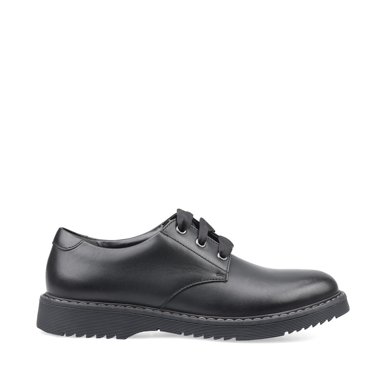 Impact, Black leather girls lace-up Angry Angels school shoes