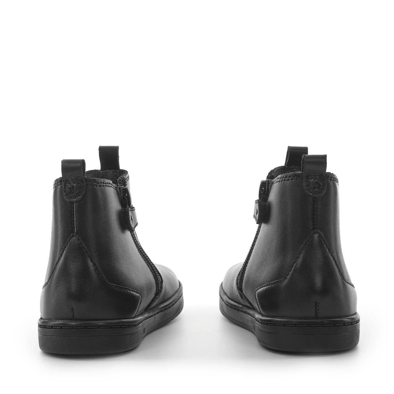 Energy, Black leather casual zip-up ankle boots