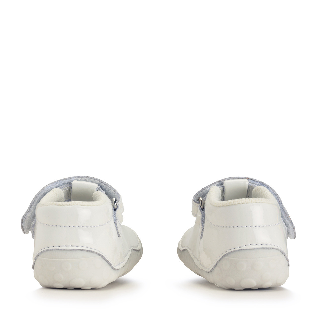 Wiggle, White patent girls t-bar pre-walker shoes