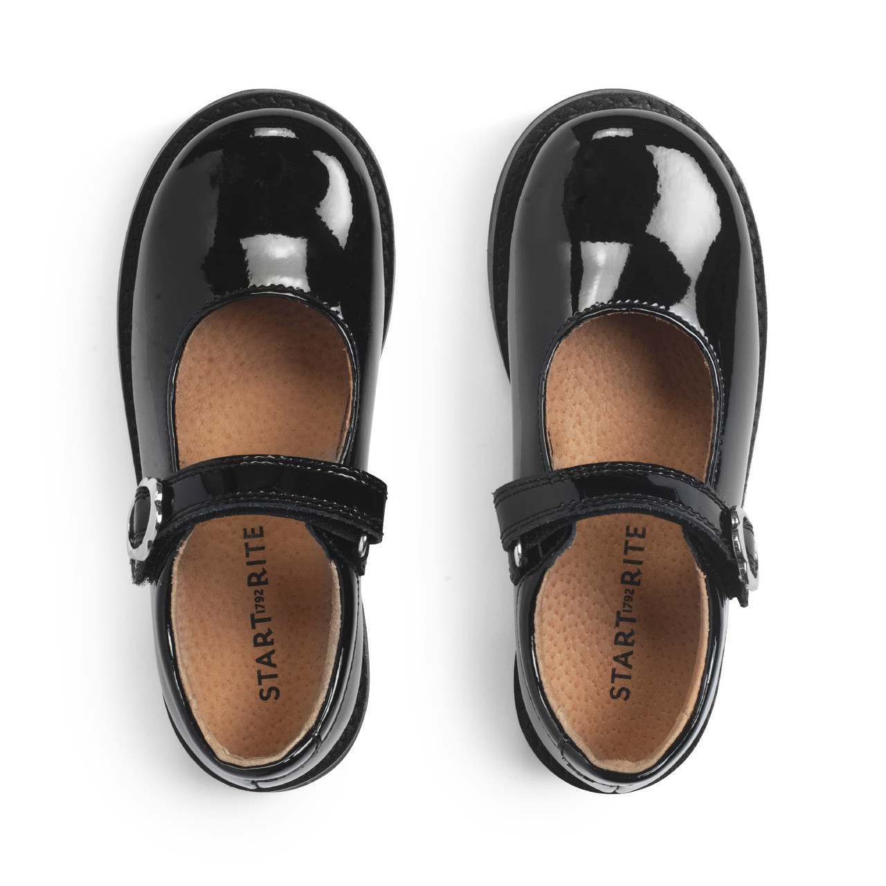 Debut, Black patent girls rip-tape first school shoes - Start-Rite