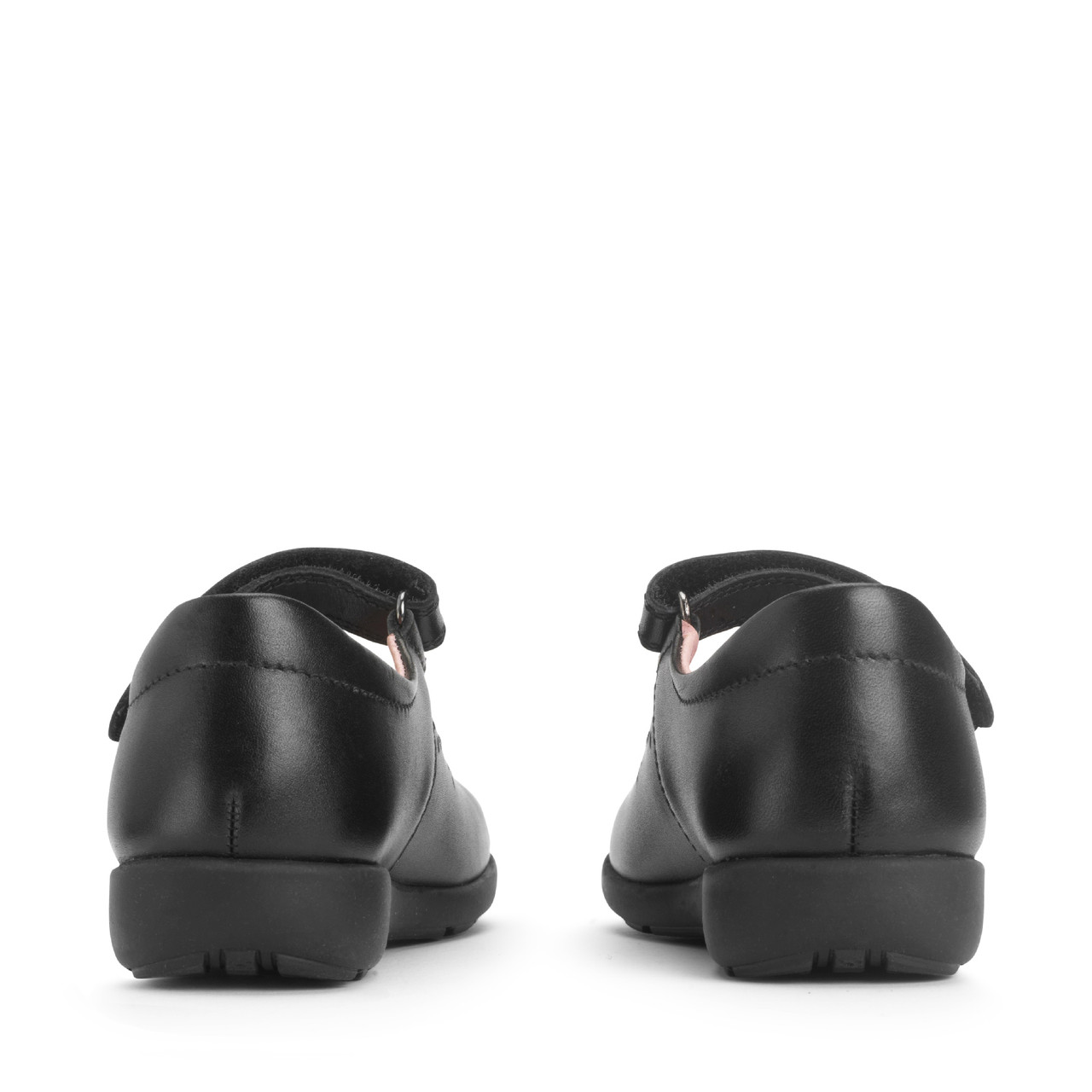 Emily, Black leather rip-tape girls school shoes - Start-Rite