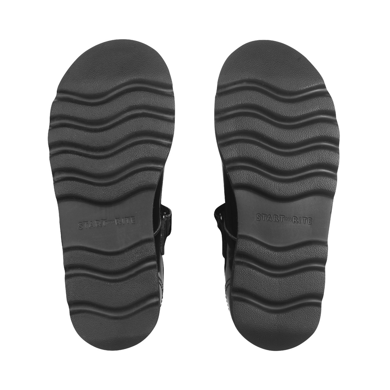 Locket, black patent girls t-bar rip-tape school shoes