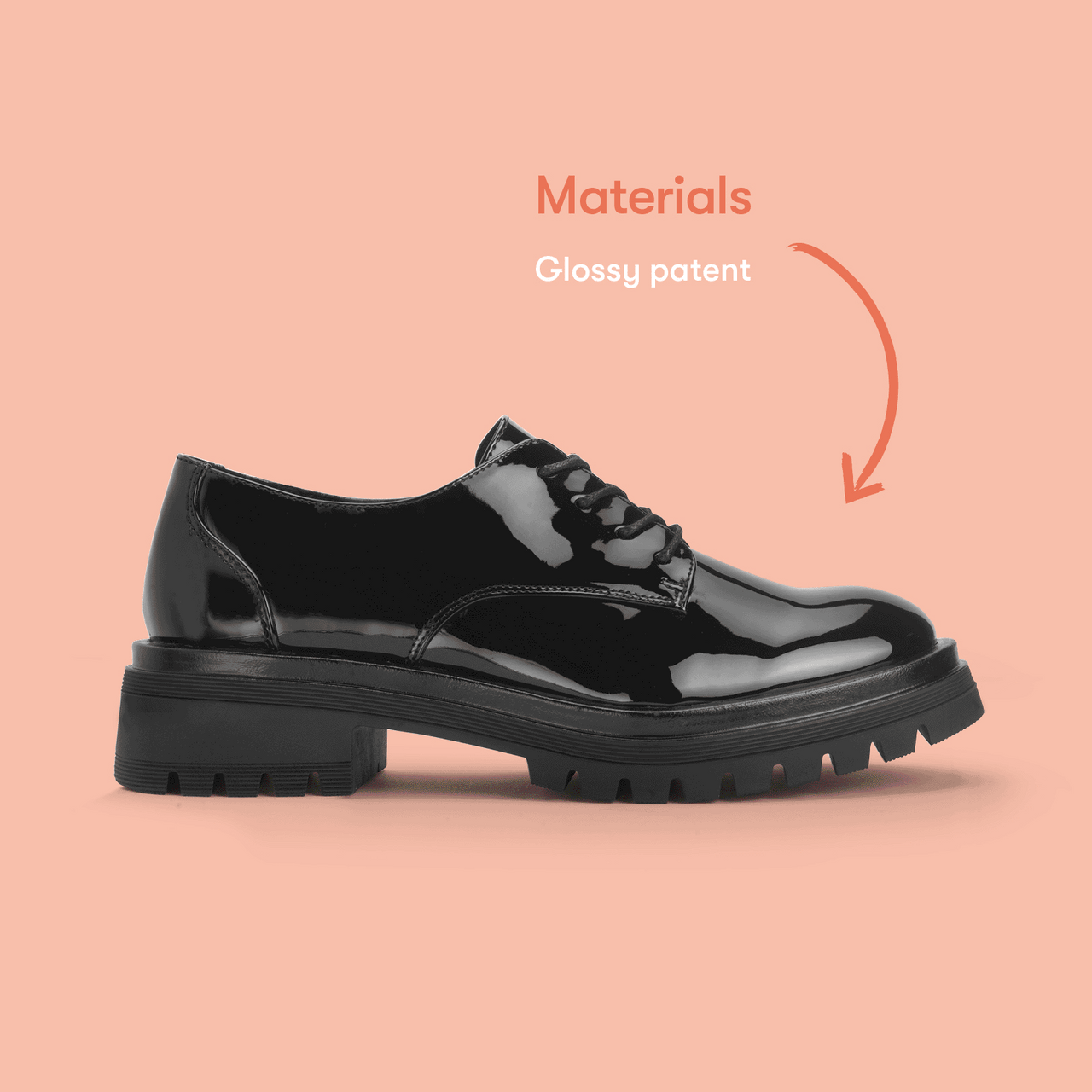 Barcelona, Black patent girls lace-up Angry Angels school shoes