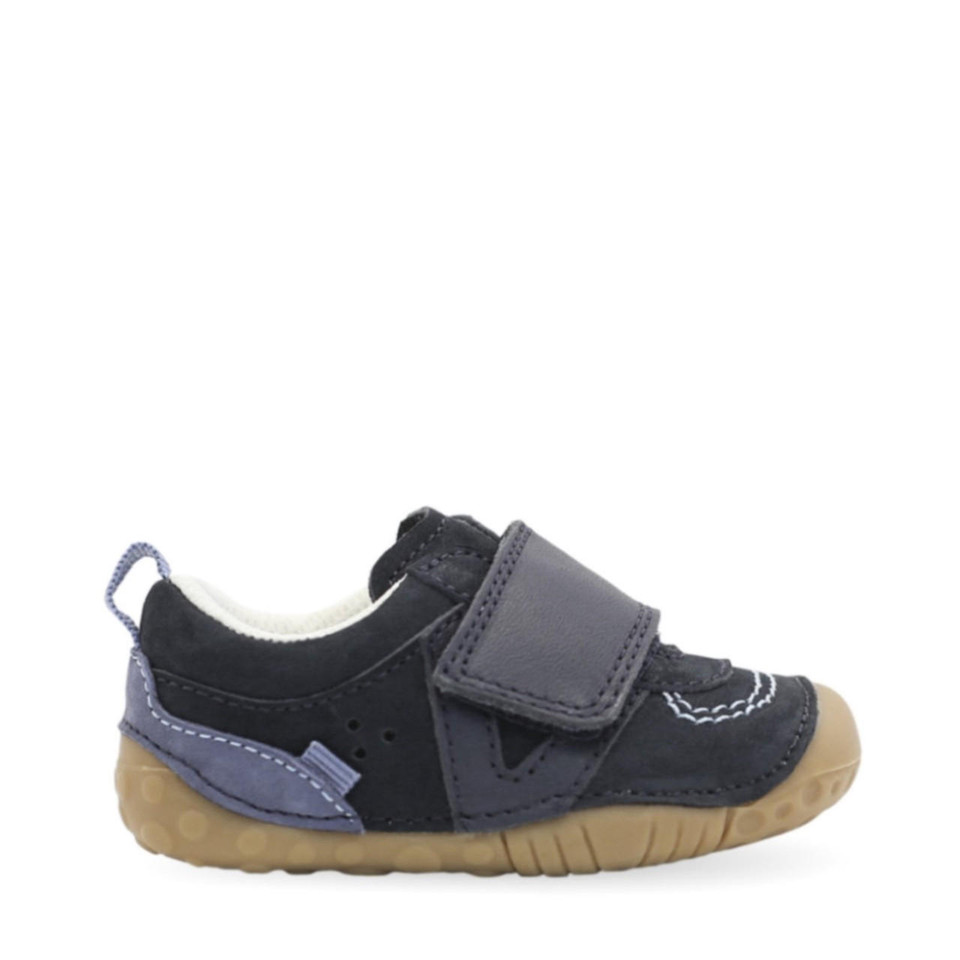 Little Fin, Navy nubuck boys rip-tape pre-walkers