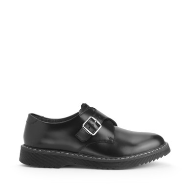 Eclipse, Black hi shine leather girls buckle Angry Angels school shoes