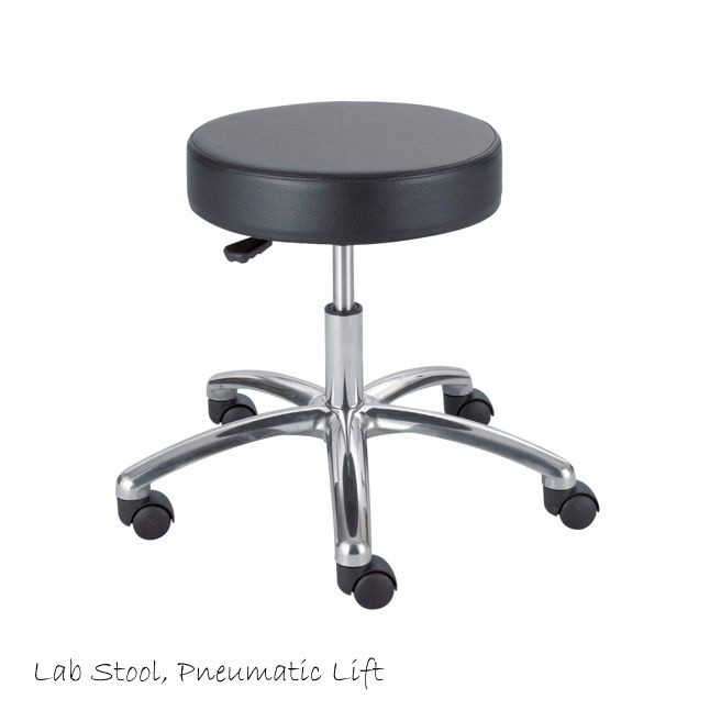 Lab Stool Pneumatic No Back Black | AlfaPlanhold