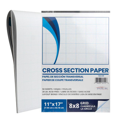 Cross Section Paper 50 Sheet Pad 11" x 17" 8 x 8