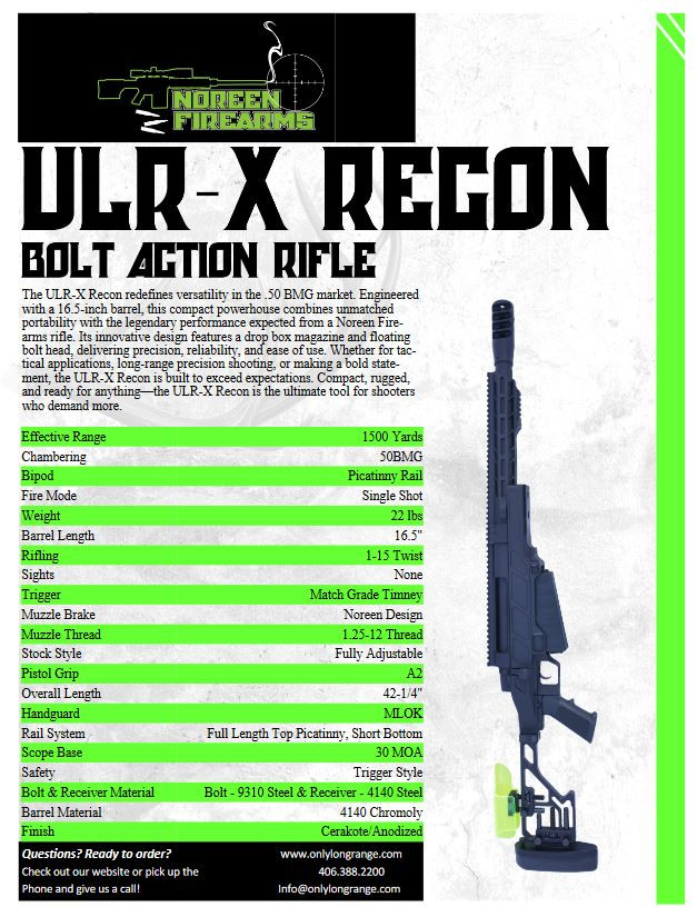 ULR X Recon .50 BMG Rifle – Compact 16.5" Barrel for Ultimate Tactical ...