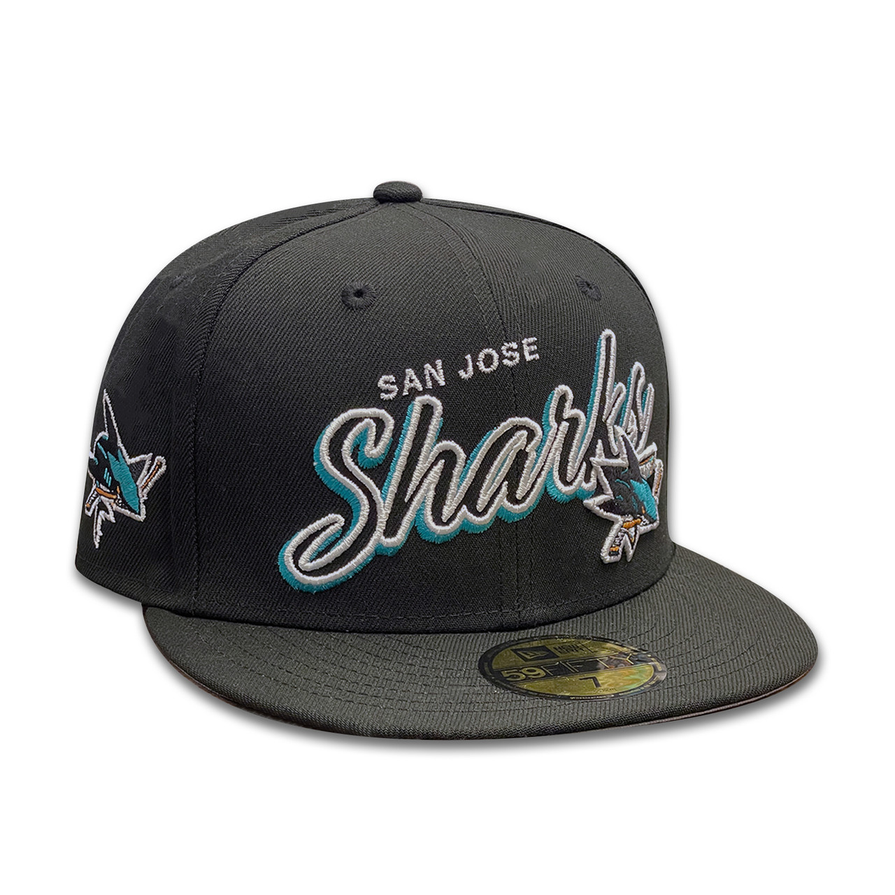 San Jose Sharks New Era 5950 Script Sided 19851 Black Hat