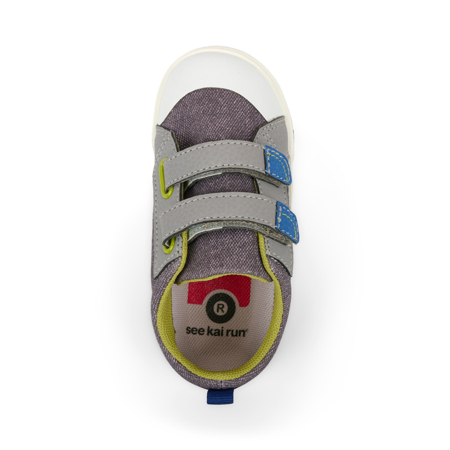 Riley Gray Denim/Lime - See Kai Run