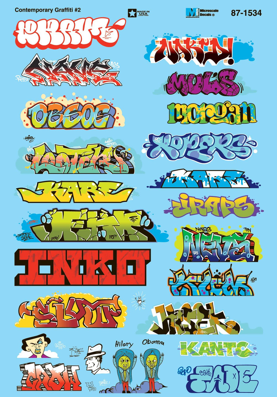 60-1534 Microscale Industries N Scale - Contemporary Graffiti #2 Decals