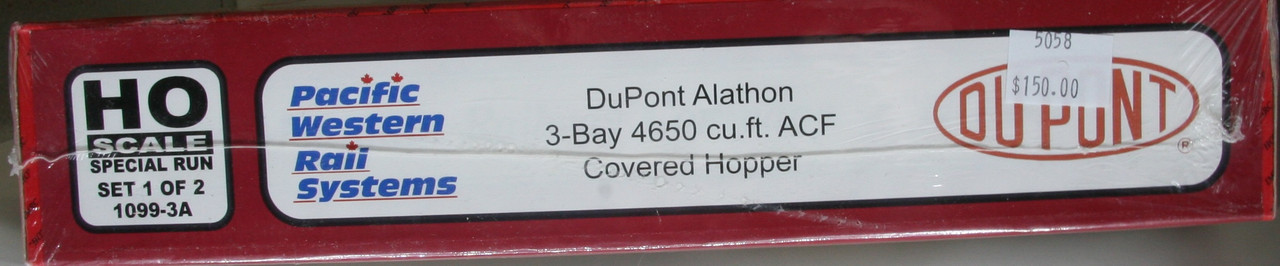 1099-3A Pacific Western Rail Systems HO 3 Bay ACF Hopper - Dupont ...