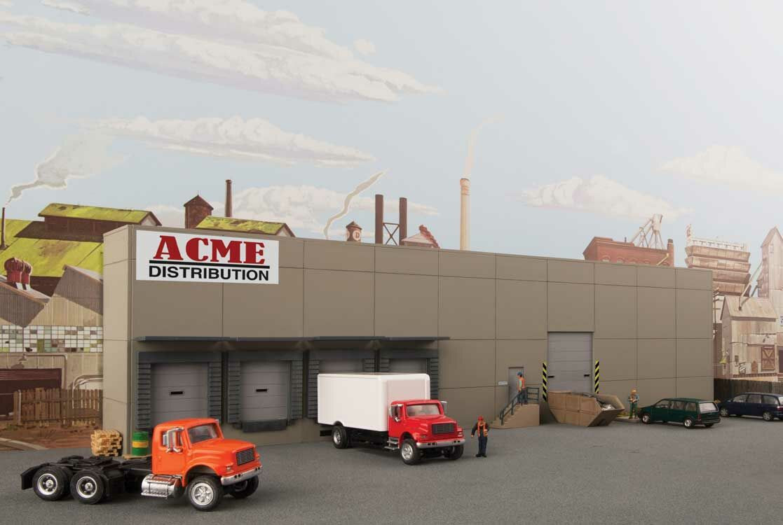 933-4071 - Walthers Cornerstone HO Modern Concrete Warehouse Background ...