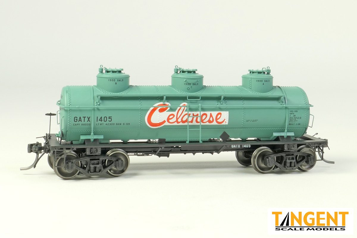 19510-05 - Tangent Scale Models HO GATX “Celanese” Green 1959+ GA ...