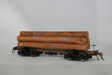 KR Models - HO Gauge – Skeletal Logging Car (Single Car + 6 Logs)