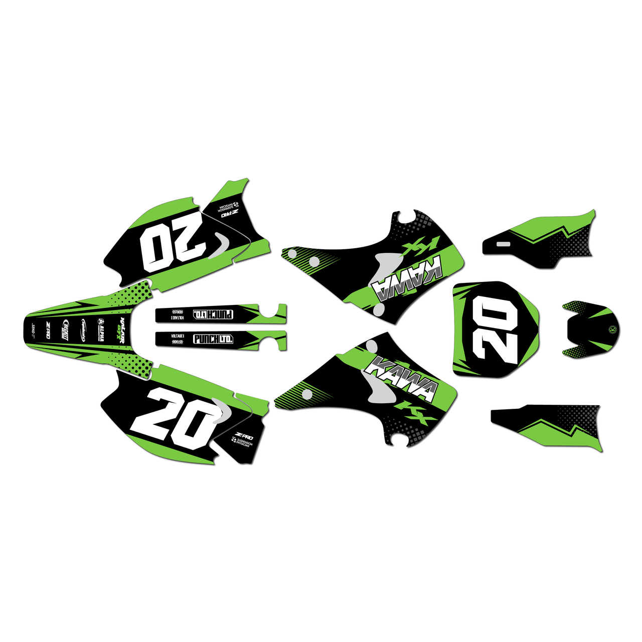 Kawasaki KX250 2003–2008 Graphics Kits | KalairGFX